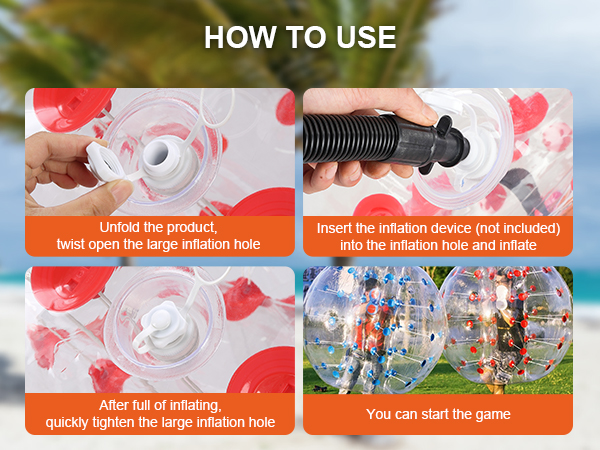 VEVOR Inflatable Bumper Ball 1-Pack, 4FT/1.2M Body Sumo Zorb Balls for ...