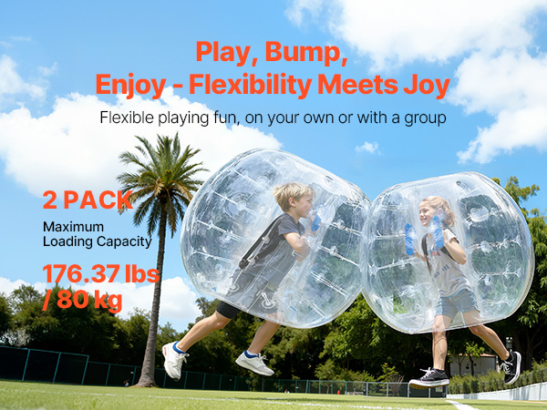 VEVOR Inflatable Bumper Balls 2-Pack, 4FT/1.2M Body Sumo Zorb Balls for ...
