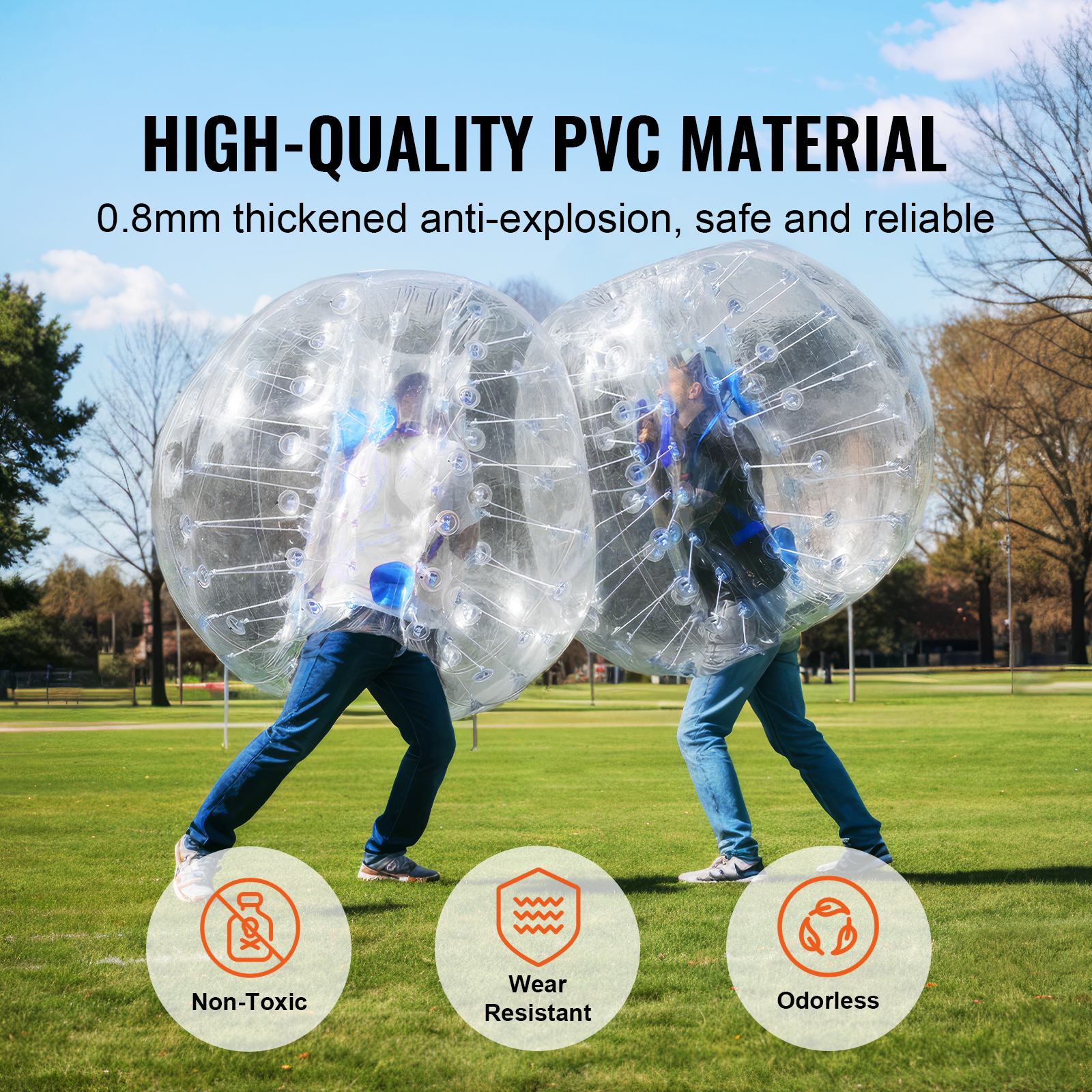 Mophorn Inflatable Bumper Balls 2-Pack, 4FT Human Hamster Zorb Balls, 0 ...