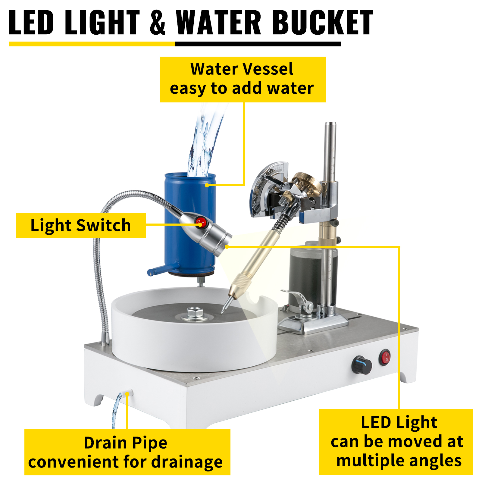 VEVOR Gem Faceting Machine 120W Jade Grinding Polishing Machine 50 ...