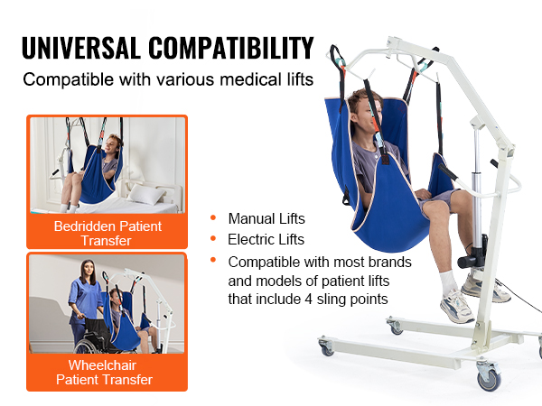 VEVOR Universal Full Body Patient Lift Sling M-Size Hoyer Lift Medical ...