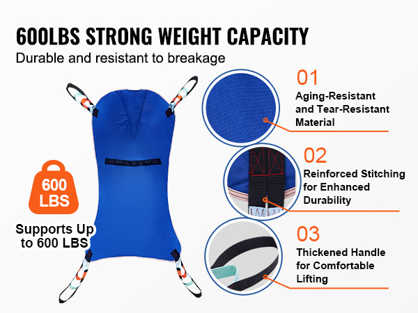 VEVOR Universal Full Body Patient Lift Sling M-Size Hoyer Lift Medical ...