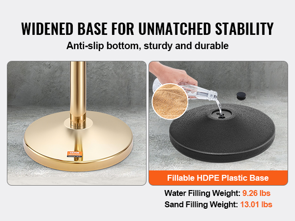 VEVOR Stanchion Post with Velvet Rope, 6-Pack Crowd Control Stanchion ...