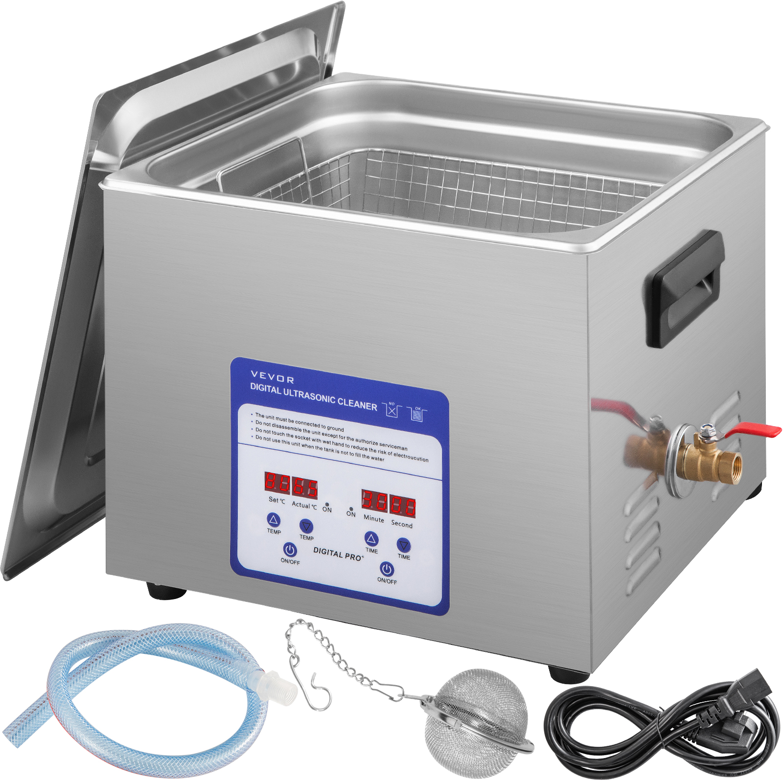 VEVOR Digital Ultrasonic Cleaner 15L Ultra sonic Jewelry Cleaning ...