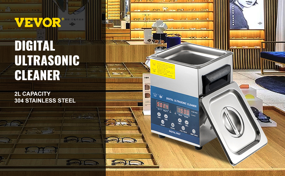 VEVOR 2L Ultrasonic Cleaner Cleaning Equipment Industry Heated W/ Timer ...