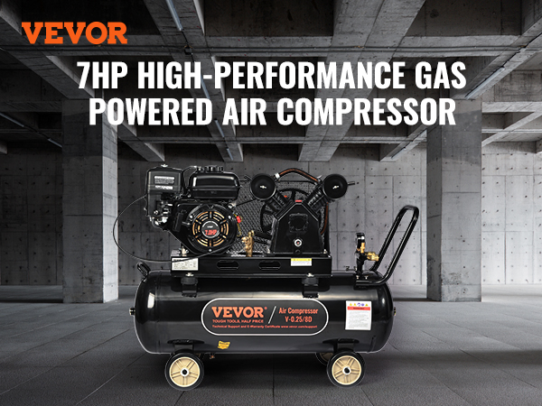 VEVOR 21 Gallon Gas Powered Air Compressor, 7HP 9CFM@115PSI Air ...
