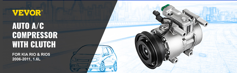 VEVOR CO 10980C Universal Air Conditioner AC Compressor 2007 2008 2009 ...