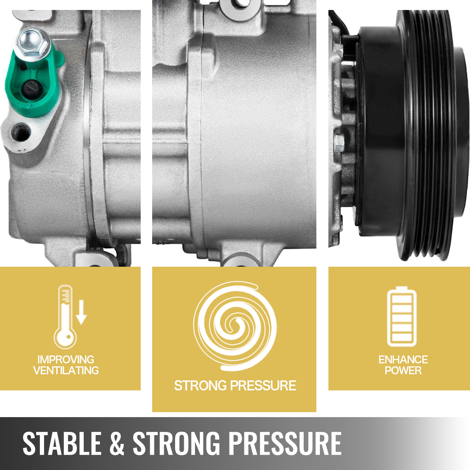 VEVOR CO 10980C Universal Air Conditioner AC Compressor 2007 2008 2009 ...