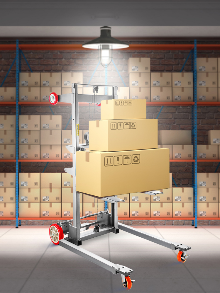 VEVOR Manual Winch Stacker, 43.3" Length, 27.6" Width, 76.4" Height, 8. ...