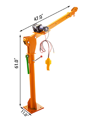 500kg Davit Crane Swivel Electric Winch 12v Lifting,heavy Duty Winch ...