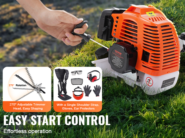 VEVOR 52CC 6-in-1 Multi-Functional Trimming Tools, Gas Hedge Trimmer, Weed Eater, String Trimmer ...