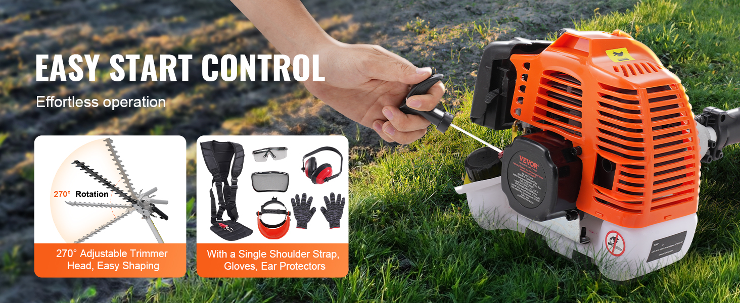 VEVOR 6-in-1 Multi-Functional Trimming Tools Gas Hedge Trimmer 33CC Weed Eater | VEVOR US