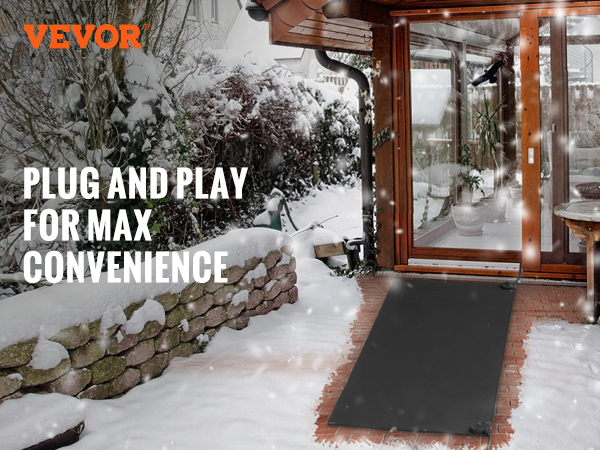 VEVOR Snow Melting Mat, 20''x60'' Non-Slip Heated Outdoor Mats for ...