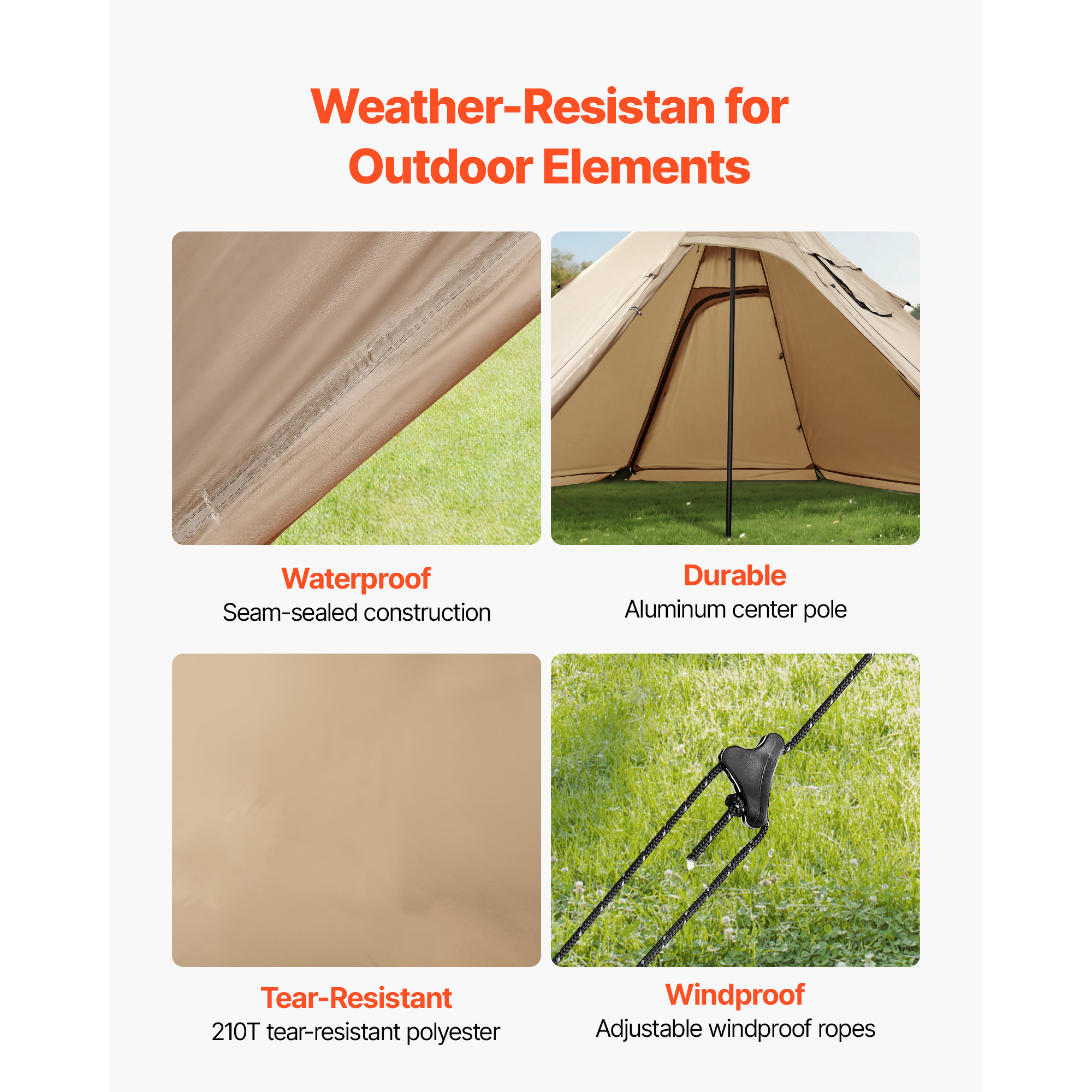 Uimoso Camping Tent Cabin Tent Tipi Tent w/ Stove Jack Lightweight Hot ...
