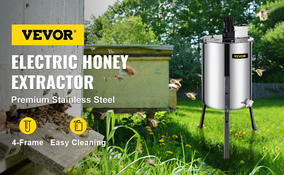 VEVOR Electric Honey Extractor 4 Frame Bee Honey Extractor Separator ...