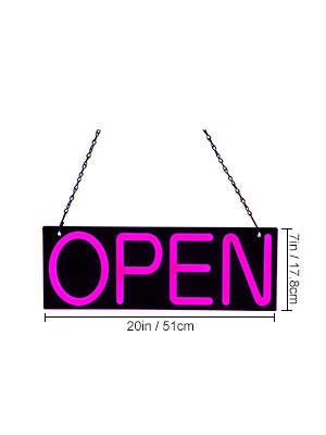 VEVOR LED Open Sign, 20" x 7" Neon Open Sign for Business, Pink ...