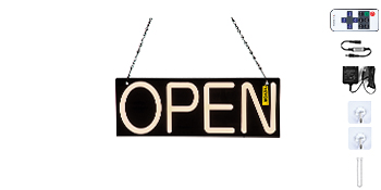 VEVOR LED Open Sign, 20" x 7" Neon Open Sign for Business, Adjustable ...