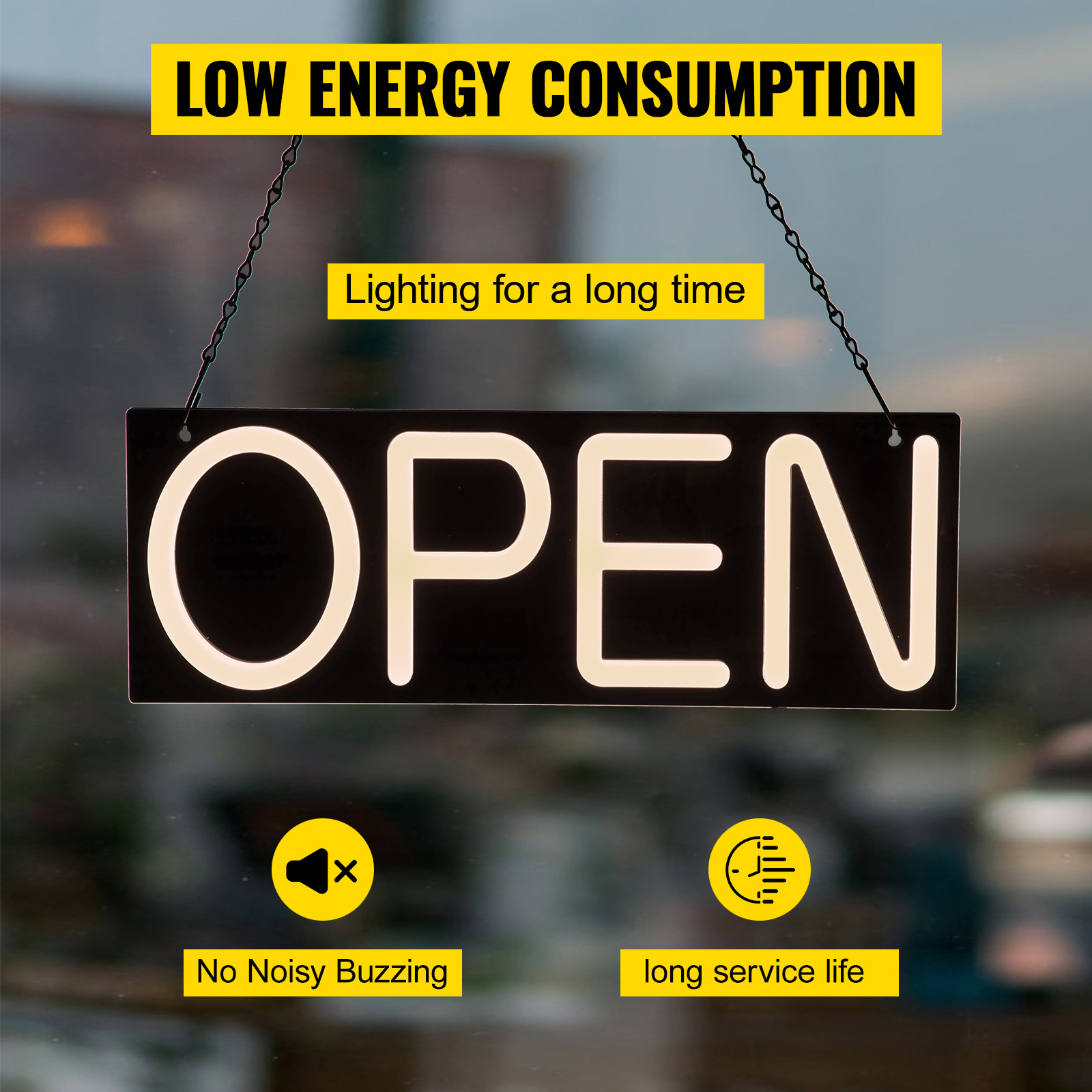 VEVOR LED Open Sign, 20" x 7" Neon Open Sign for Business, Adjustable ...