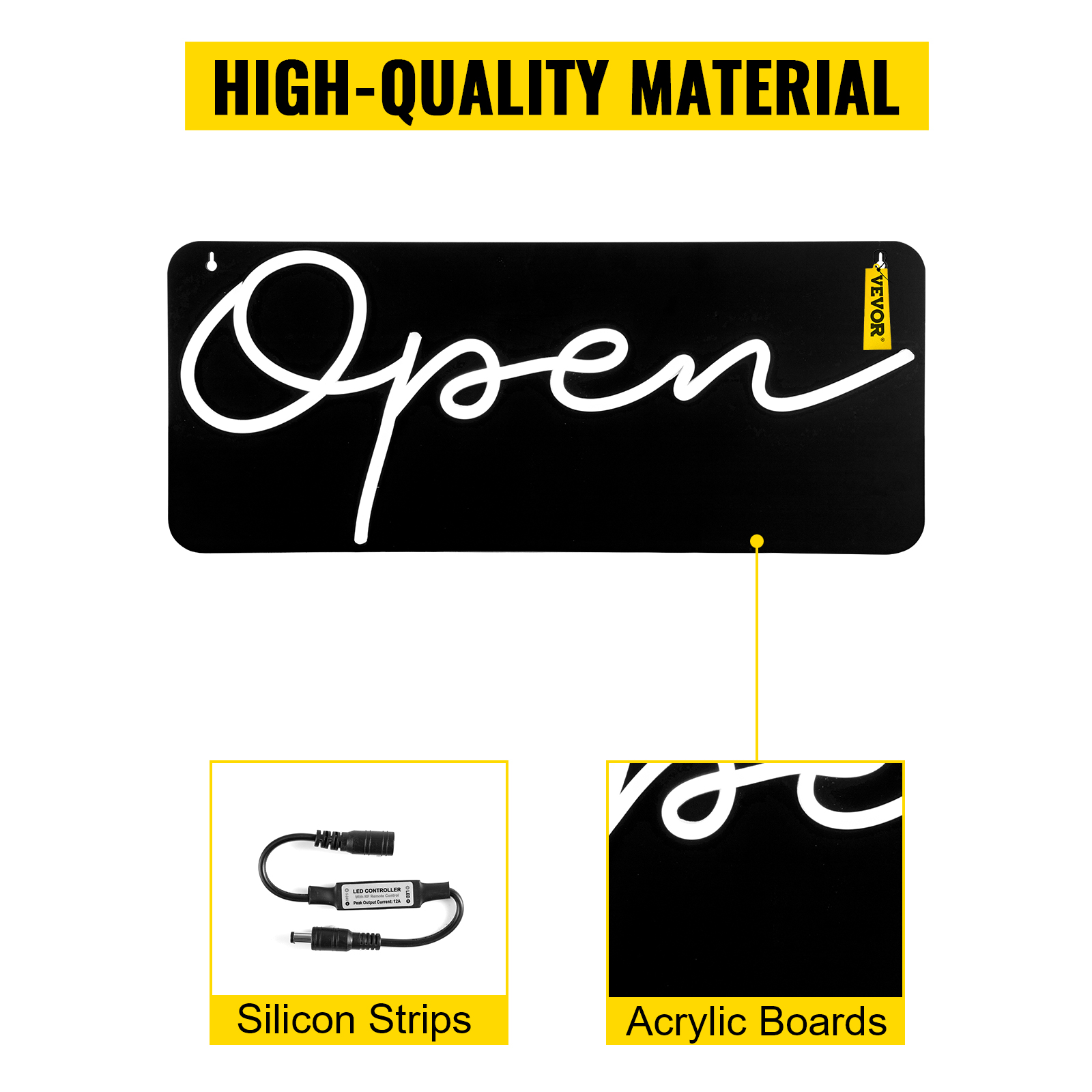 VEVOR LED Open Sign, 22" x 9" Neon Open Sign for Business, Adjustable ...