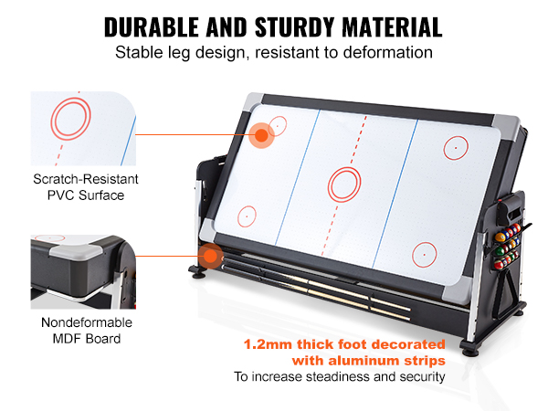 VEVOR 3-in-1 Rotating Swivel Multi Game Table with Air Hockey ...