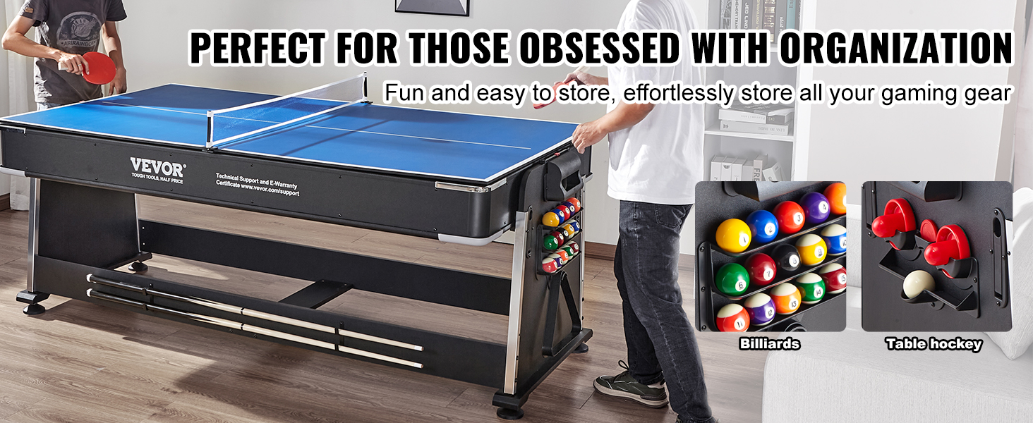 VEVOR 3-in-1 Rotating Swivel Multi Game Table with Air Hockey ...