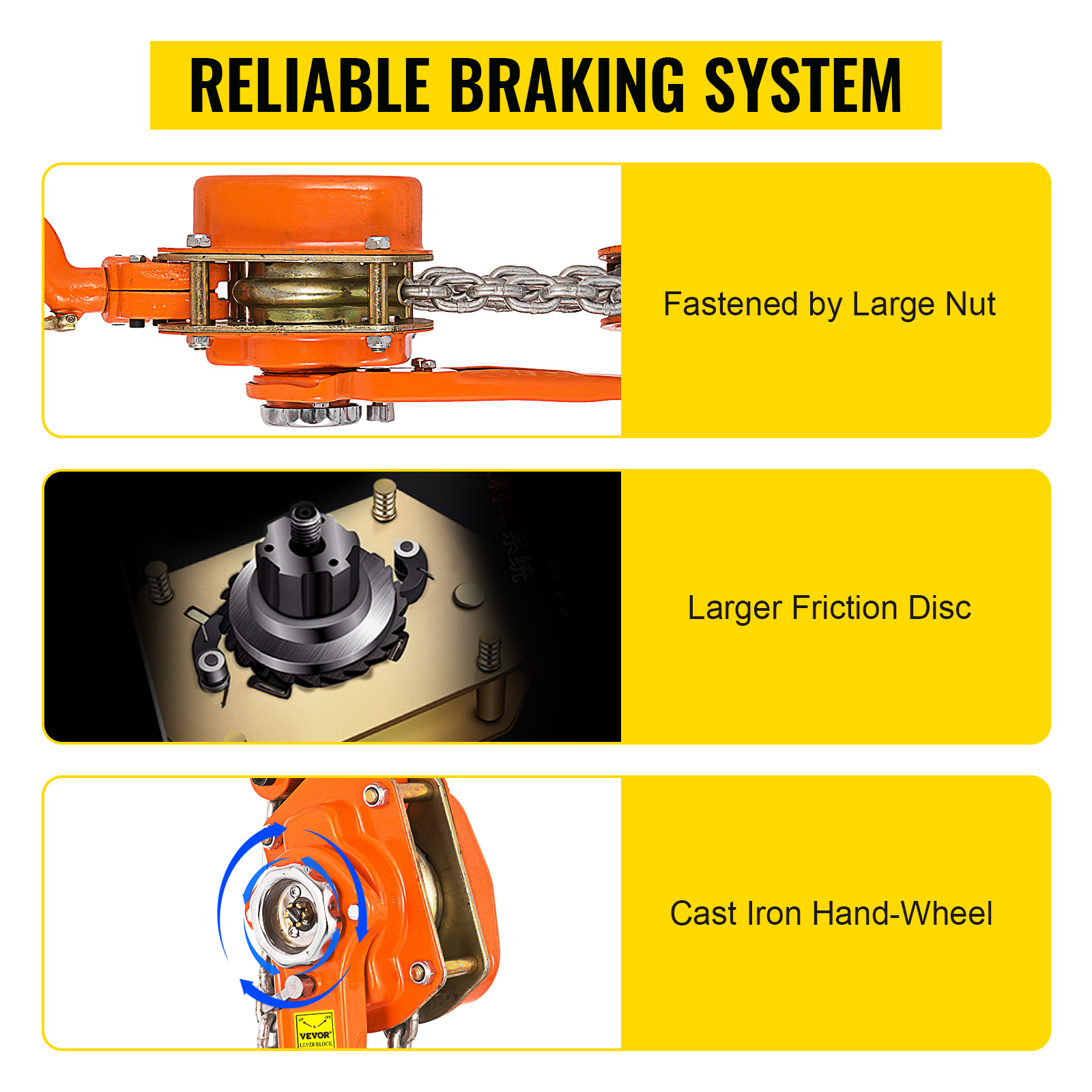 VEVOR Chain Hoist 1650LBS 10 FT Lift Lever Block Chain Hoist 3/4 Ton ...