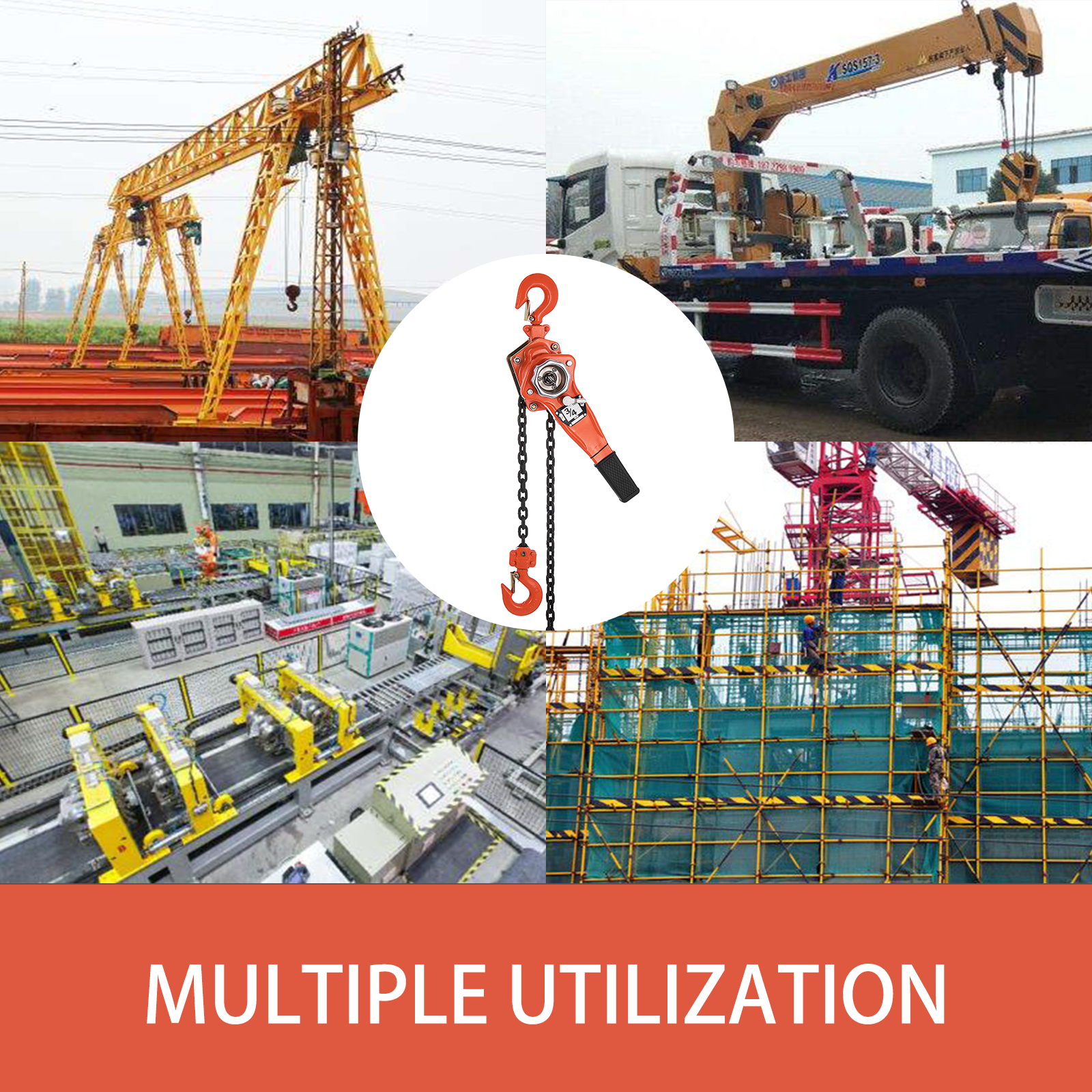 Lever Block Chain Hoist 3/4t 20ft Ratchet Type Come Along Puller Chain ...