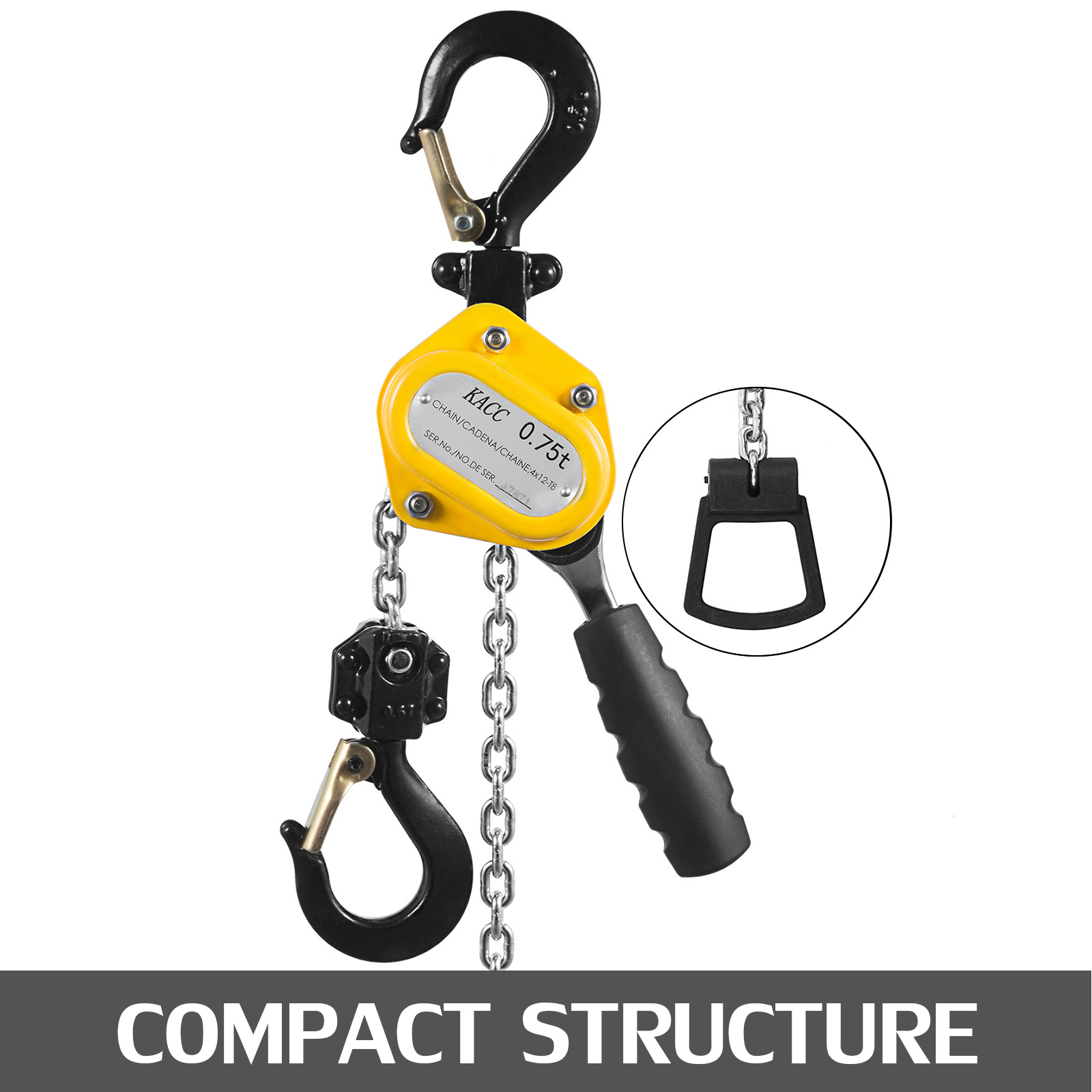 0.75t 1.5m Lever Block Chain Hoist Puller Hand Pull Solid Grips | VEVOR US