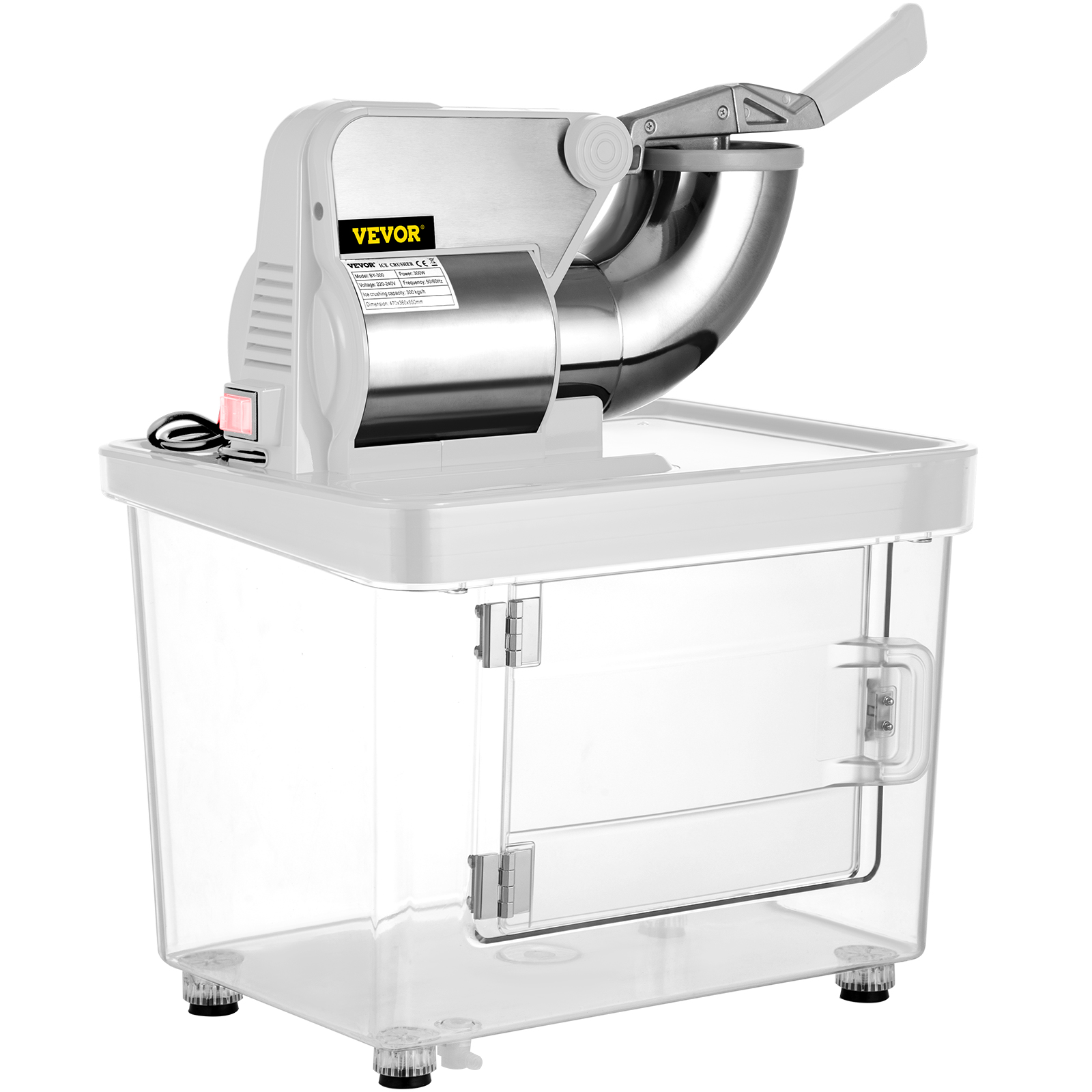 400-500LBS/H Commercial Snow Cone Machine Electric Ice Shaver Ice ...