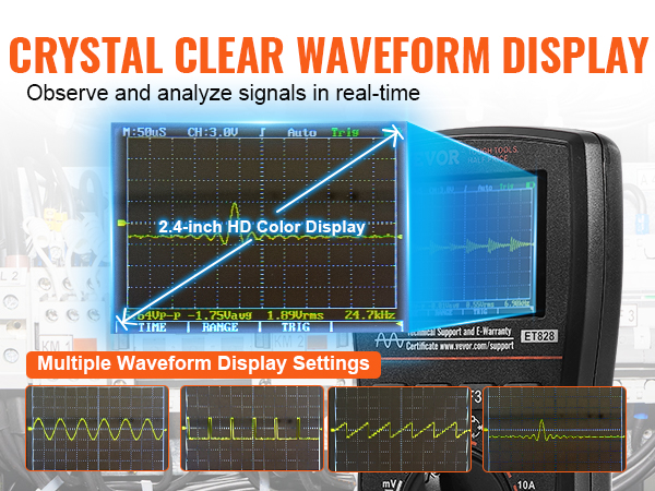 VEVOR 2-in-1 Handheld Digital Oscilloscope, 2.5MS/S Sampling Rate, 1MHZ ...
