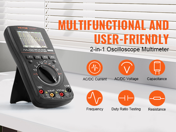 VEVOR 2-in-1 Handheld Digital Oscilloscope, 2.5MS/S Sampling Rate, 1MHZ ...