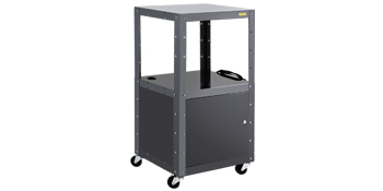 VEVOR AV Cart, 26-41" Height Media Cart with Power Strip, 25 x 18 ...