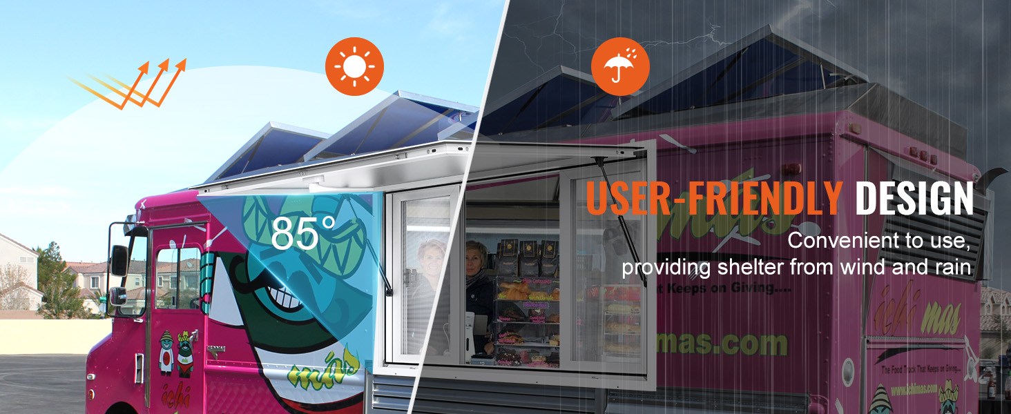 VEVOR Concession Window 53"x33", Aluminum Alloy Food Truck Service ...