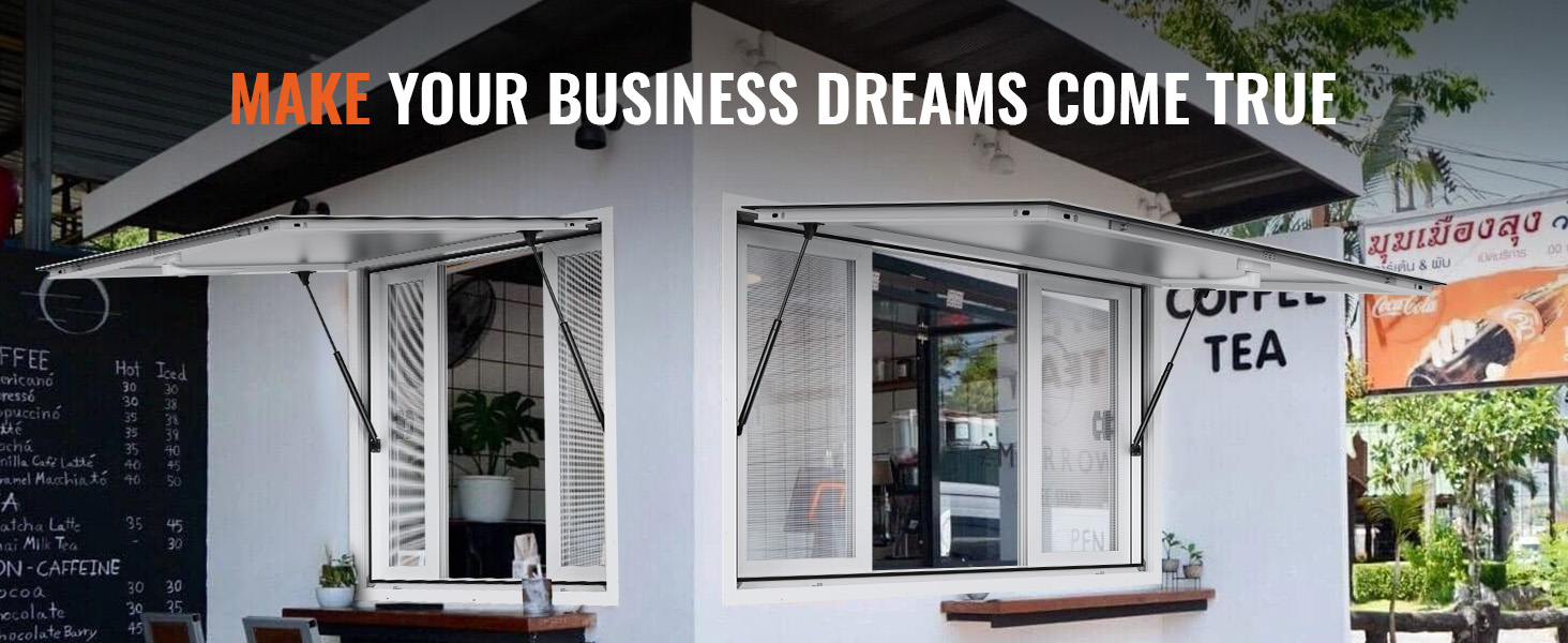 VEVOR Concession Window 53"x33", Aluminum Alloy Food Truck Service ...