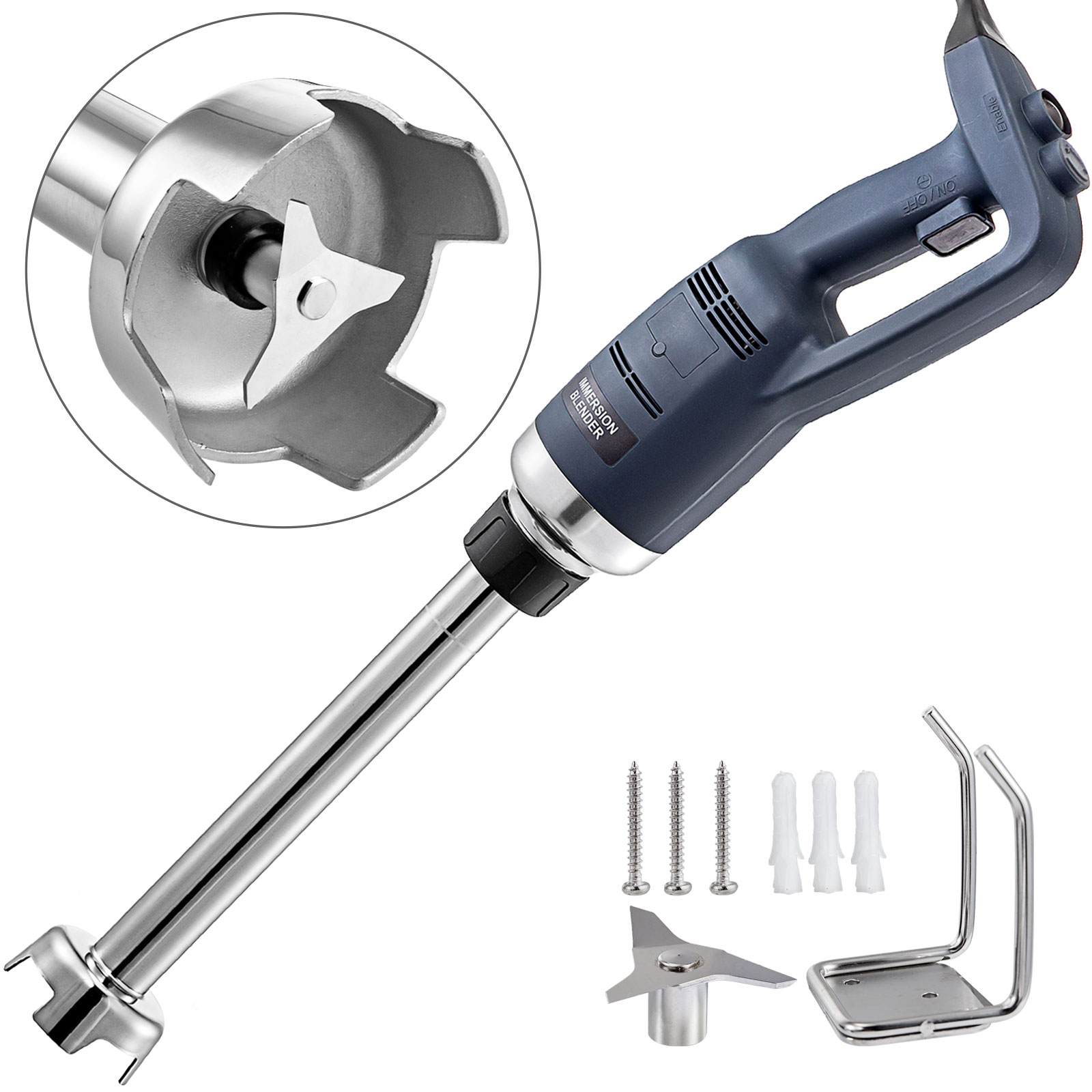 VEVOR Commercial Immersion Blender 500W Power, Hand Held Mixer with 15.7-Inch 304 Stainless ...