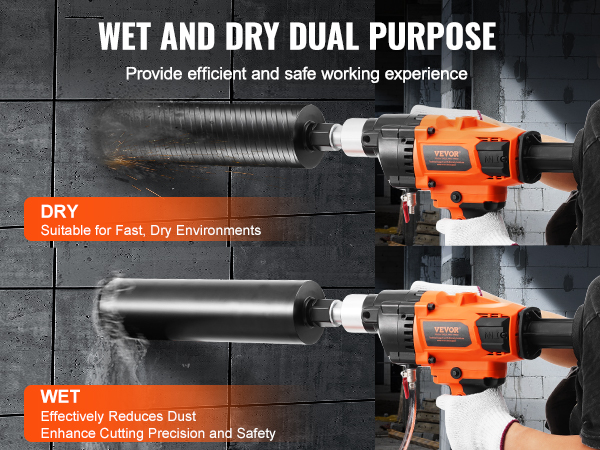 VEVOR Core Drill Machine 0.8-7.1in Dia 2600W Handheld Core Drill Rig ...
