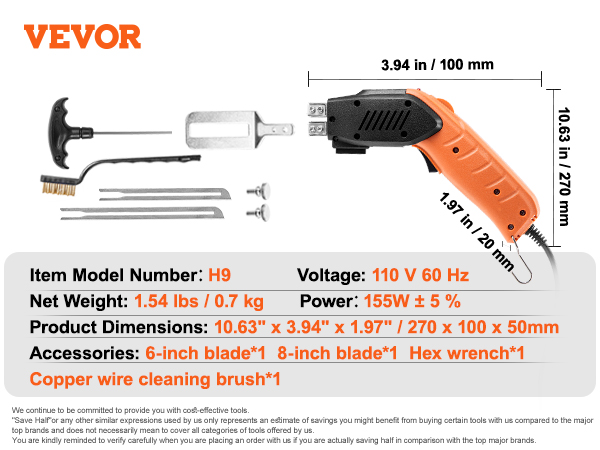 VEVOR Hot Knife Foam Cutter, 155W, Styrofoam Cutter Foam Cutting Tool ...