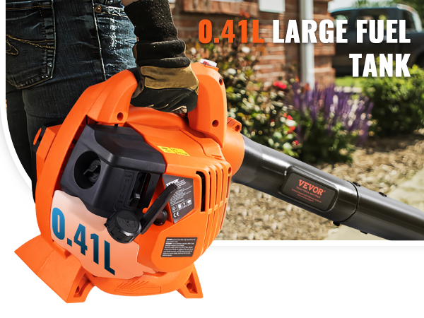 VEVOR Gas Leaf Blower, 26CC 2-Cycle Handheld Leaf Blower with A Fuel ...