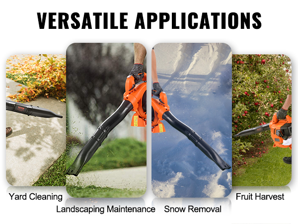 VEVOR Gas Leaf Blower, 26CC 2-Cycle Handheld Leaf Blower with A Fuel ...