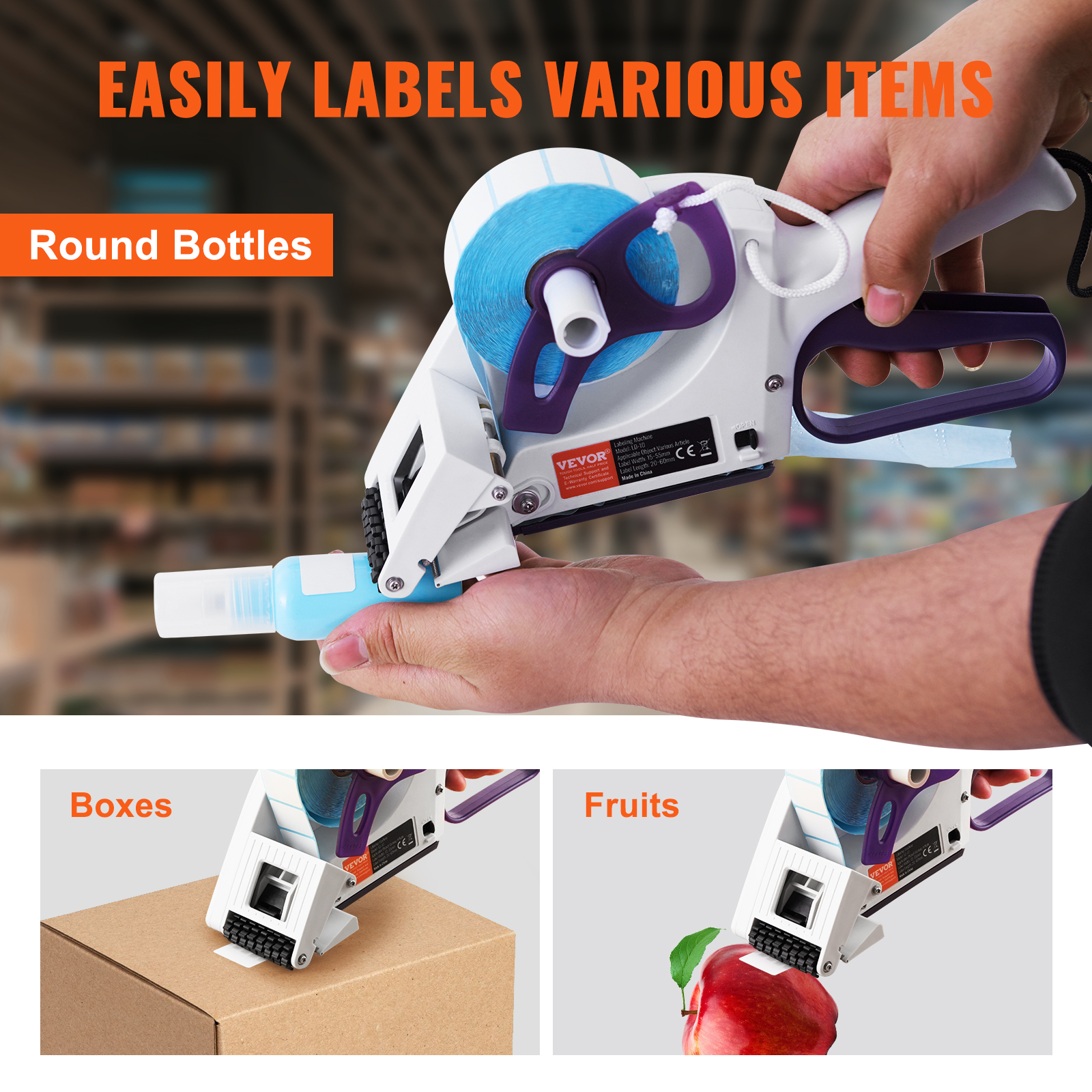 VEVOR Manual/Electric Label Applicator Label Sticker Machine Round ...