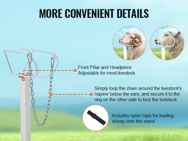 VEVOR Goat & Sheep Stand, 47x23 inch Livestock Stand, Metal Livestock ...