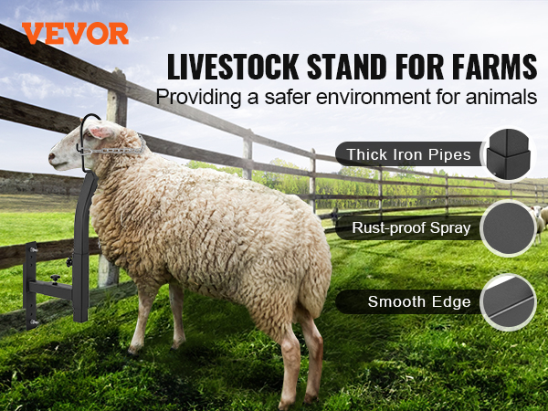 VEVOR Livestock Trimming Stand, Goat & Sheep Stand 9.37-12.8 inch ...