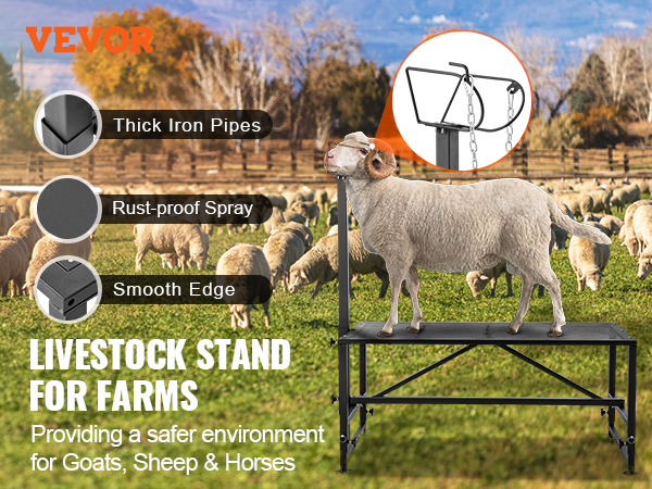 VEVOR Goat & Sheep Stand, 47x23 inch Livestock Stand, Metal Livestock ...