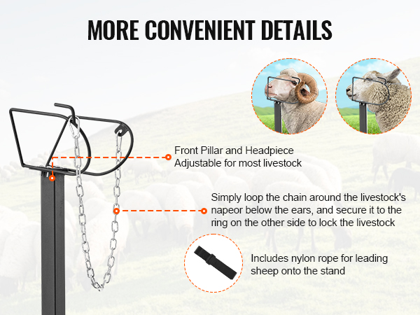 VEVOR Goat & Sheep Stand, 51x23 inch Livestock Stand, Metal Livestock ...