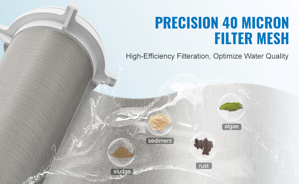 VEVOR Spin Down Filter, 40 Micron Whole House Sediment Filter for Well ...