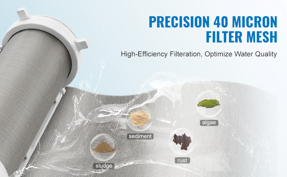 VEVOR Spin Down Filter, 40 Micron Whole House Sediment Filter for Well ...