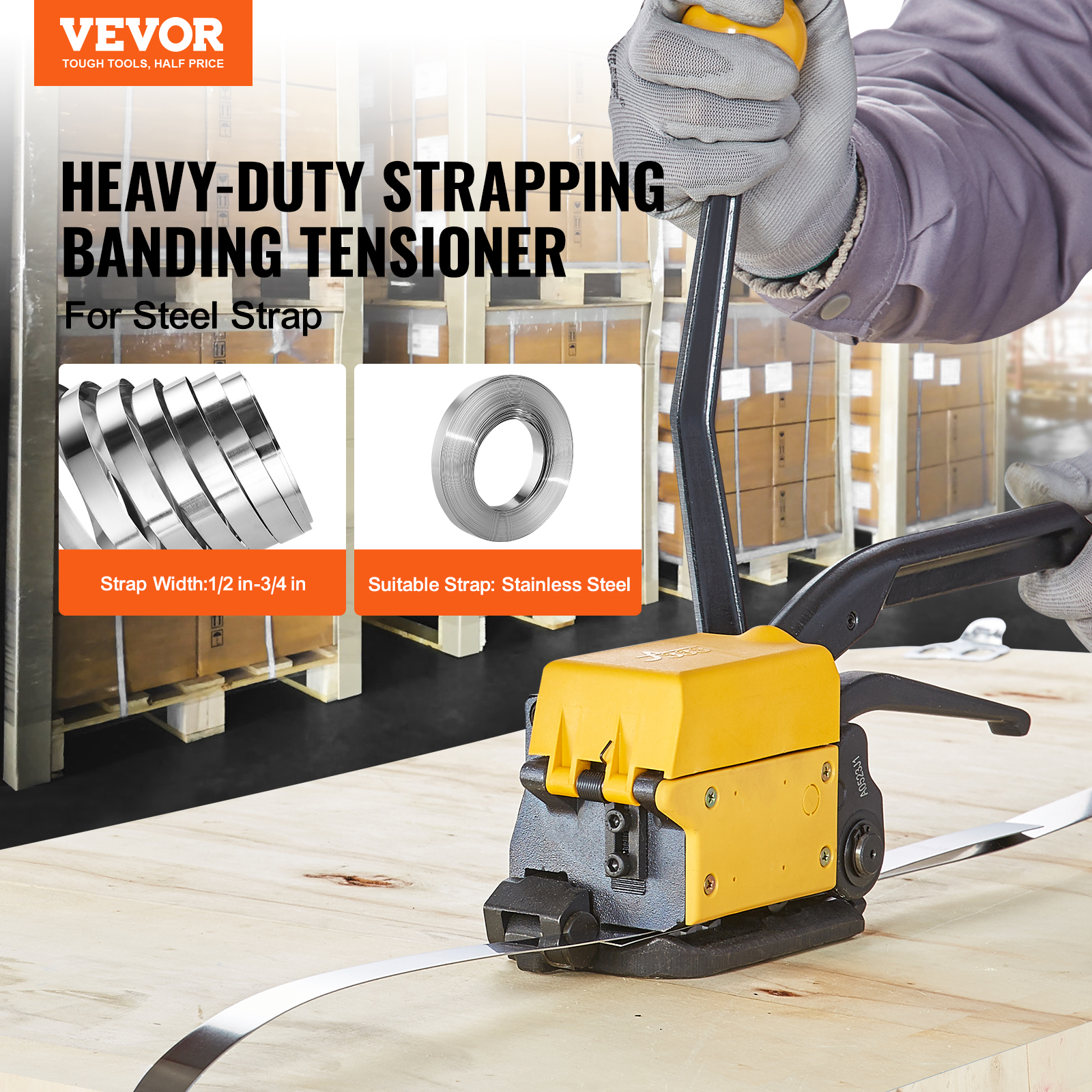 VEVOR Steel Strapping Tool Belt Banding Machine Kit Packaging ...