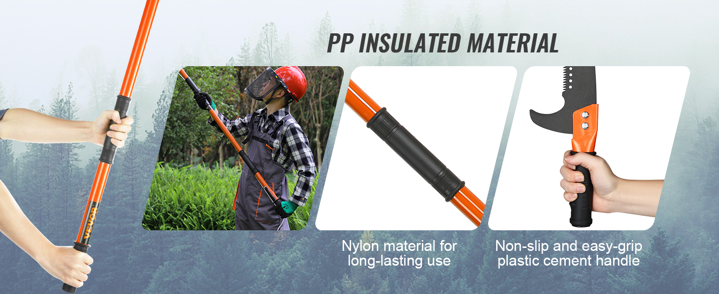 Mophorn Manual Pole Saw, 7.3-27 ft Extendable Tree Pruner, Sharp Steel ...