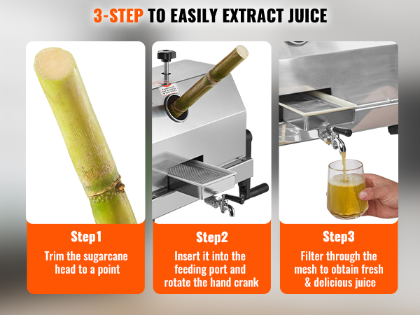 VEVOR Commercial Sugar Cane Juicer, 110LBS/H High Output Sugarcane ...