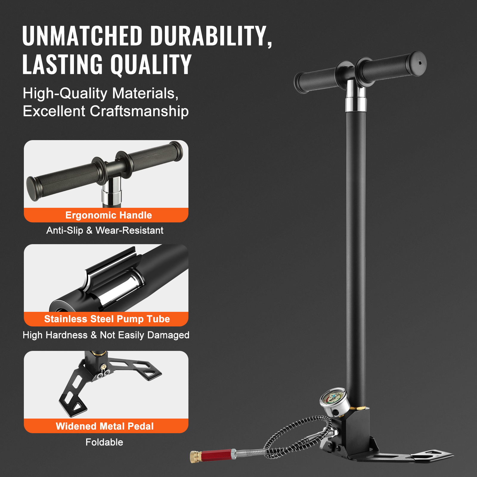 Mophorn 4 Stage PCP Hand Pump, 30Mpa 4500 PSI High Pressure Air Rifle ...